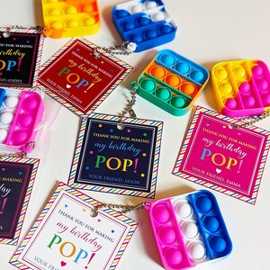 Birthday Party Favor Pop It. Personalized Class Birthday Party Popper ...