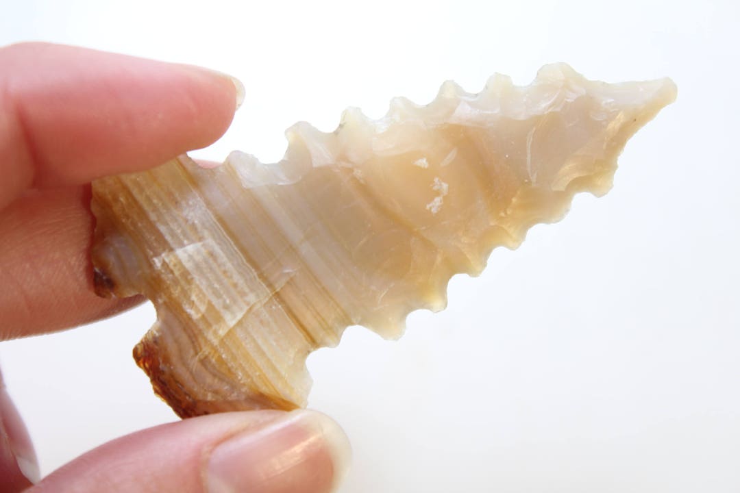 Banded Brazilian Agate Flint Knapped/knapping Pressure Flaked Side ...