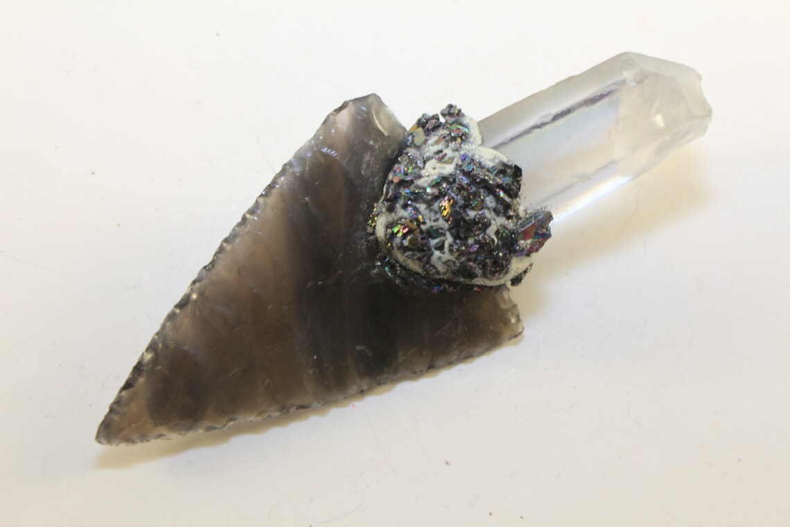 Rainbow Obsidian Flint Knapped Using Pressure Flaking Techniques on ...