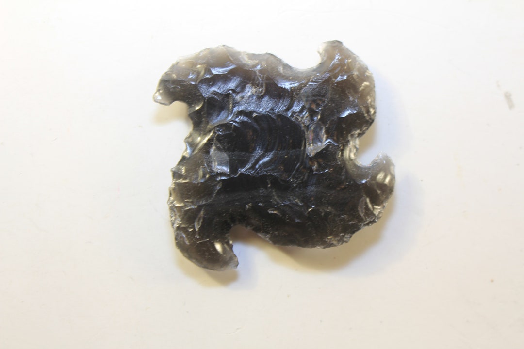 Flint Knapped/knapping Effigy From Solid Stone Rainbow Obsidian Chinese ...