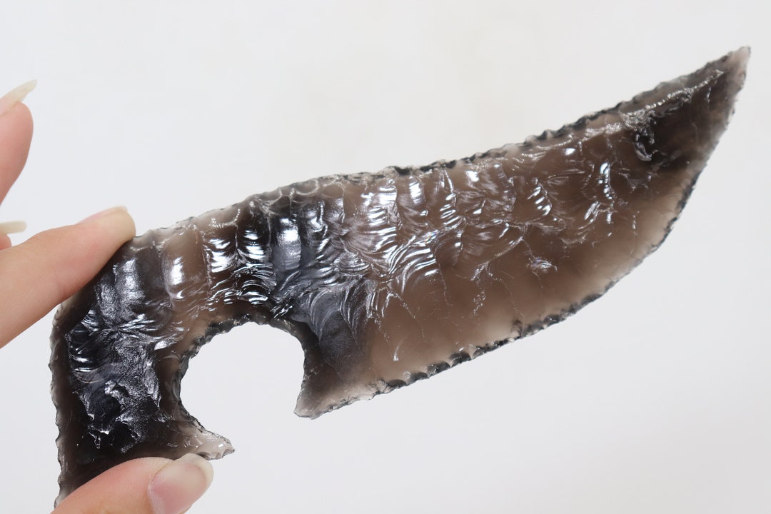 Mayan Eccentric Inspired Obsidian Flint Knapping Pressure Flaked Curved ...