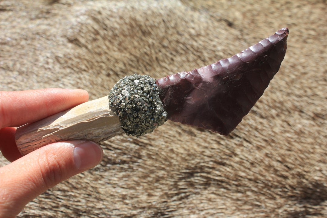 5" Mookaite Flint Knapped Using Pressure Flake Techniques Blade/wiccan ...