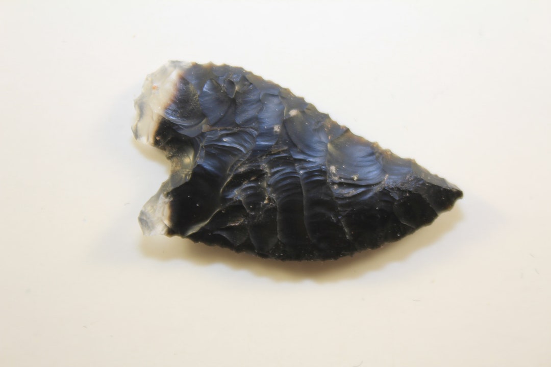 Flint Knapped Black Banded Brazilian Agate Curved Fantasy Knife Blade D ...