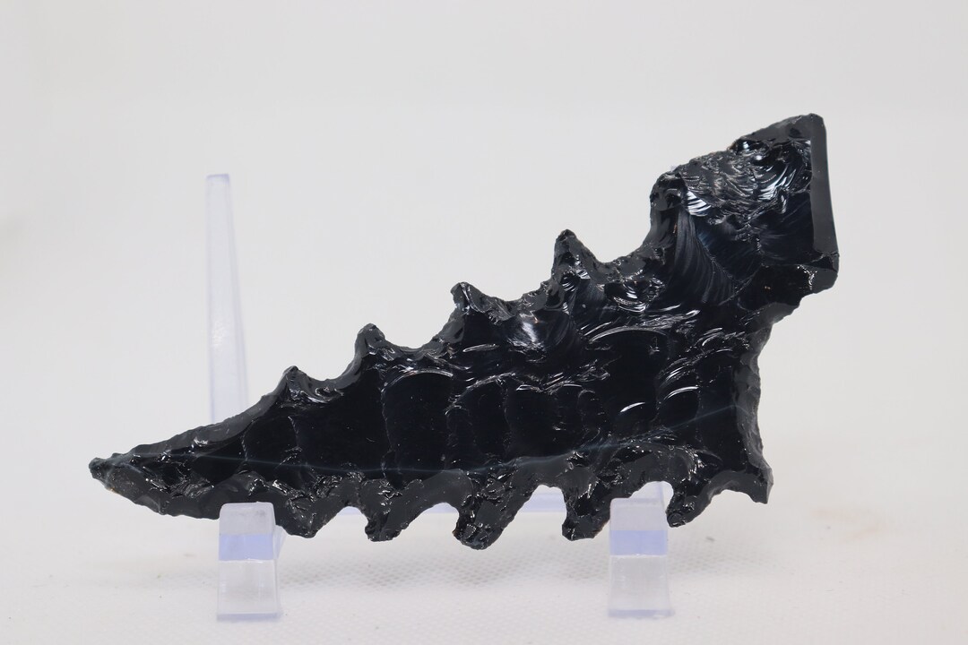 Rare Mexican Spiderweb Obsidian Flint Knapped/knapping Pressure Flaked ...