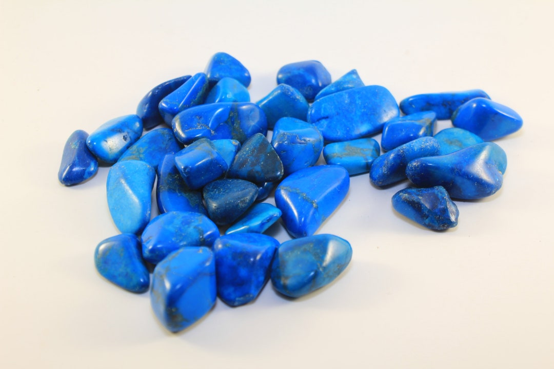 Polished Blue Howlite Tumbled Stone Grade A -1/2 Lb Lot (you Receive ...