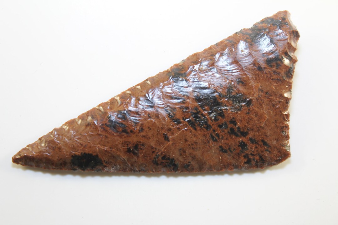 4" Mahogany Obsidian Flint Knapped Using Pressure Flaking Techniques to ...