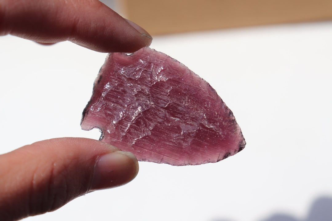 Purple Fiber Optic Glass Flint Knapped/knapping Pressure Flaked Corner ...