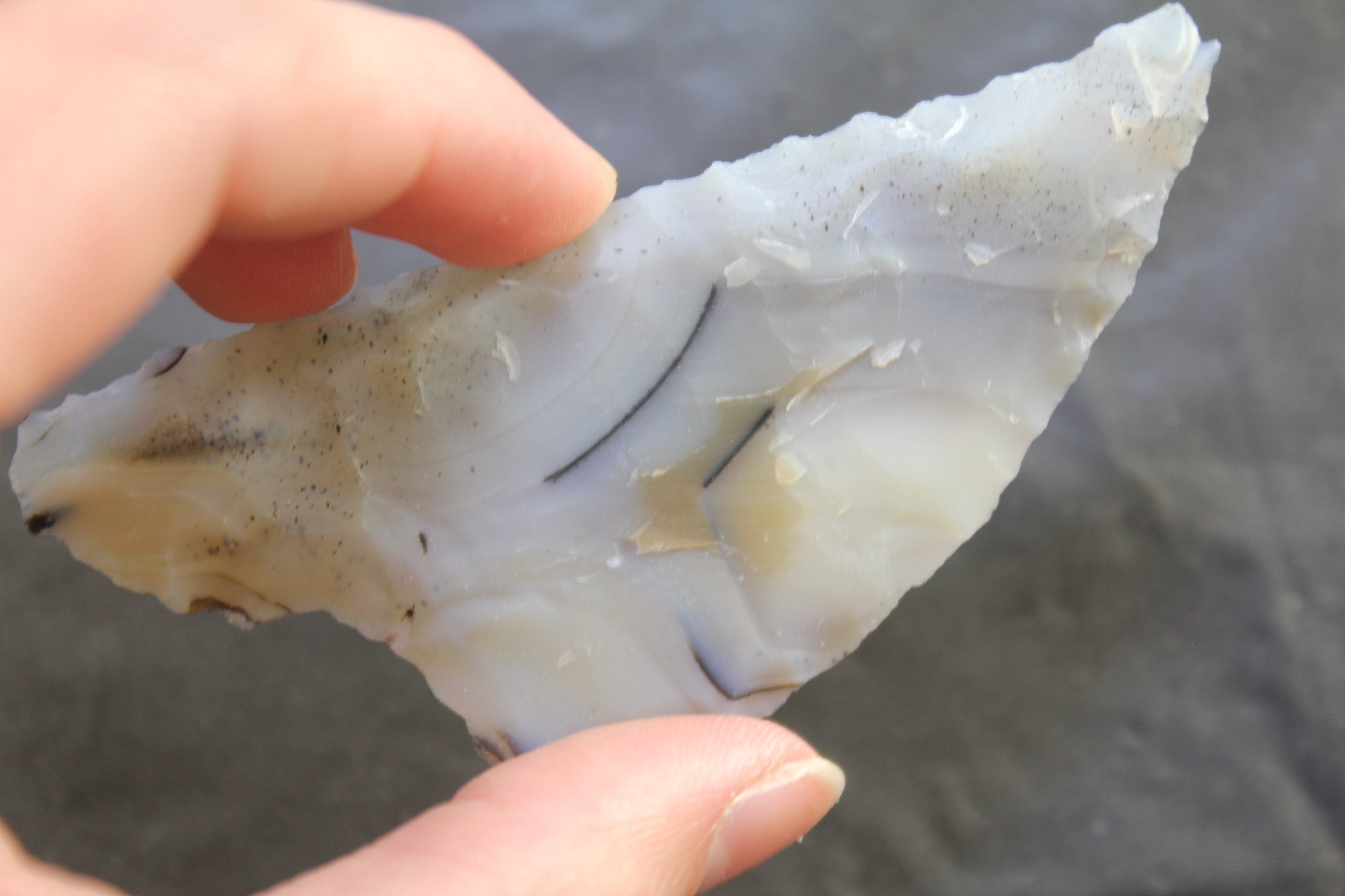 Heat Treated Brazilian Agate Flint Knapped From Solid Stone Heat Treated Flint Knapped/knapping ...