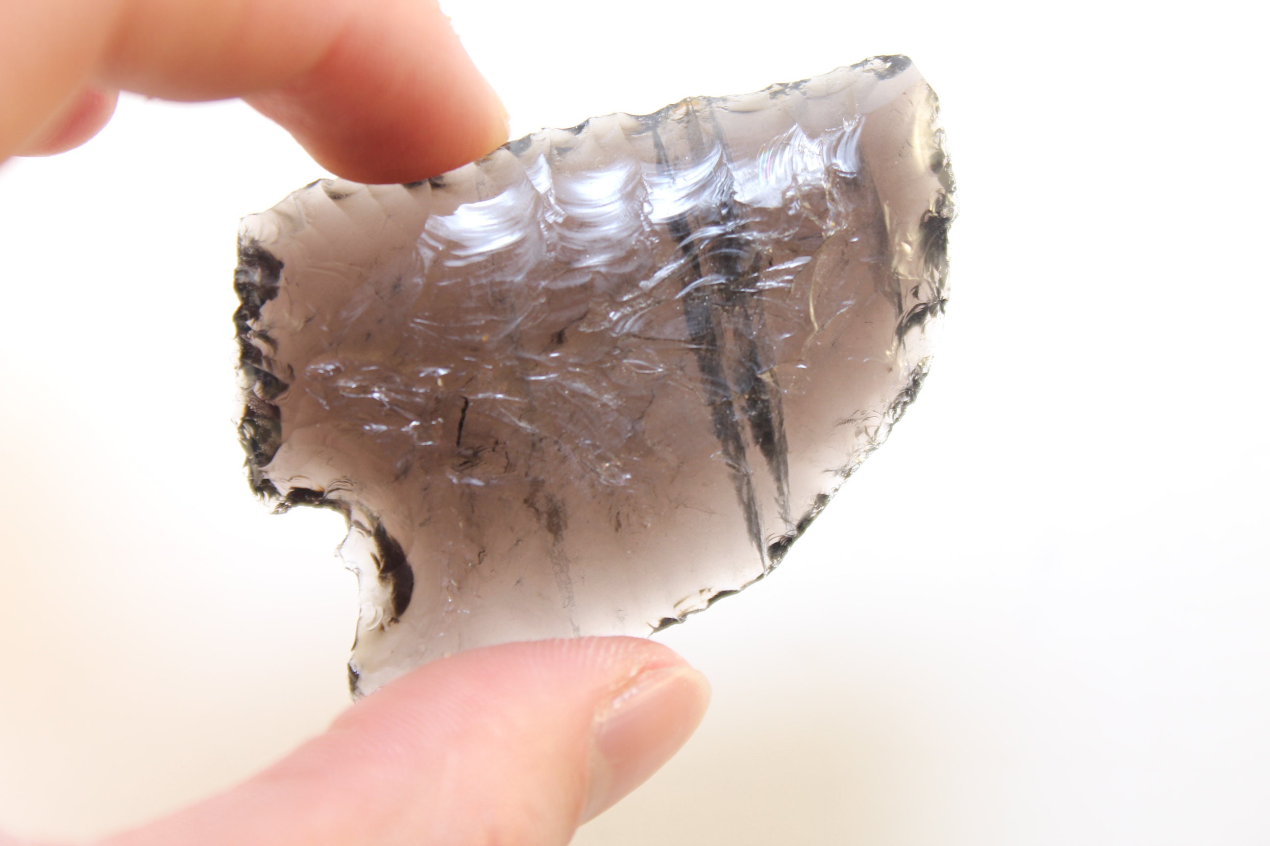 1-3/4 Clear Pit Obsidian Flint Knapped usando técnicas | Etsy