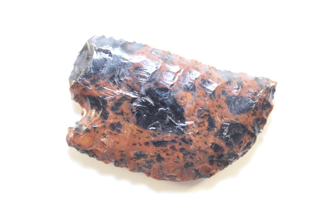 Mahogany Obsidian Neck Knife Blade, Flint Knapped Cosplay D.I.Y. - Etsy