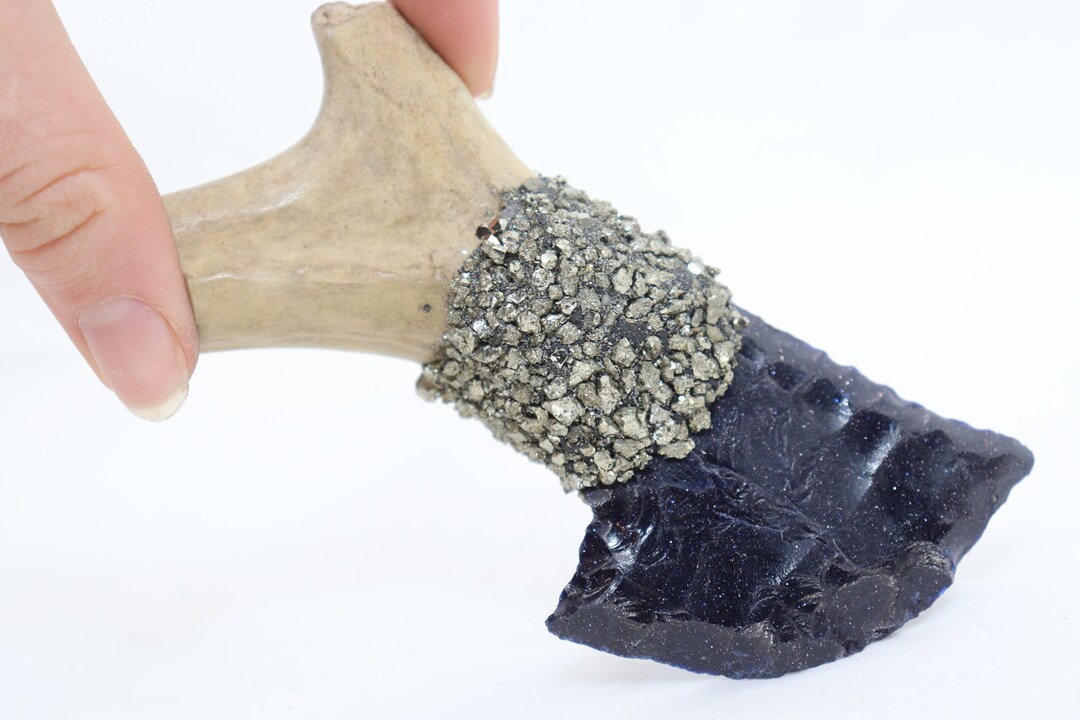Blue Goldstone Knife Pressure Flake Flint Knapped Fantasy Knife Blade ...