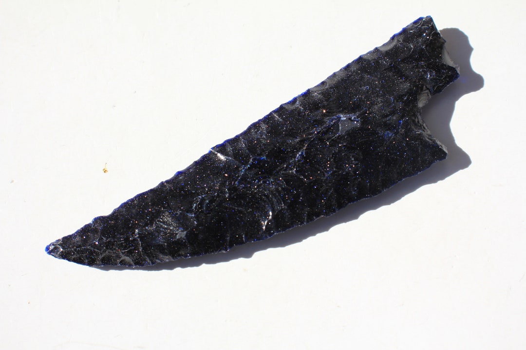 Purple Goldstone/sandstone Flint Knapped Knife Blade Great Cosplay Prop ...