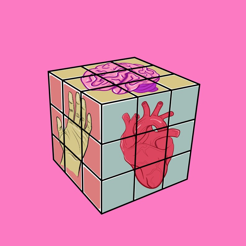 Heart-head-hand Rubix Cube - Etsy