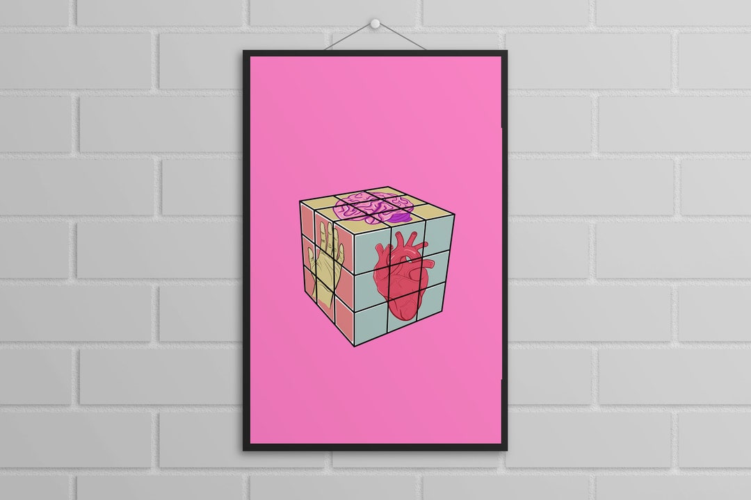 Heart-head-hand Rubix Cube - Etsy