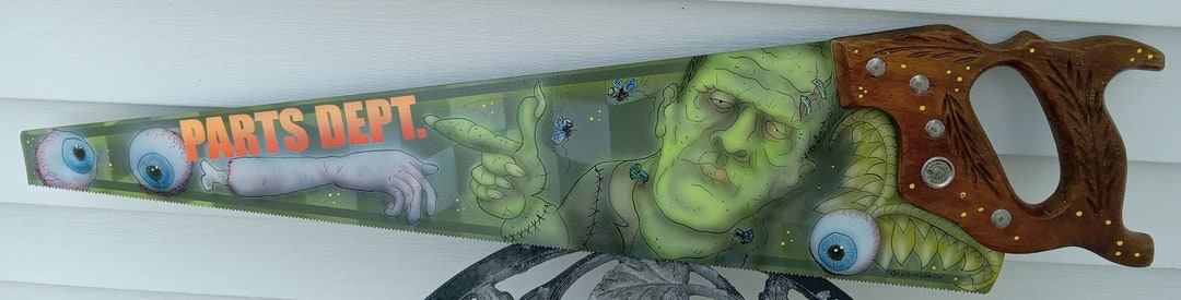 Hand Painted Frankenstein Hot Rod Saw Garage Art - Etsy