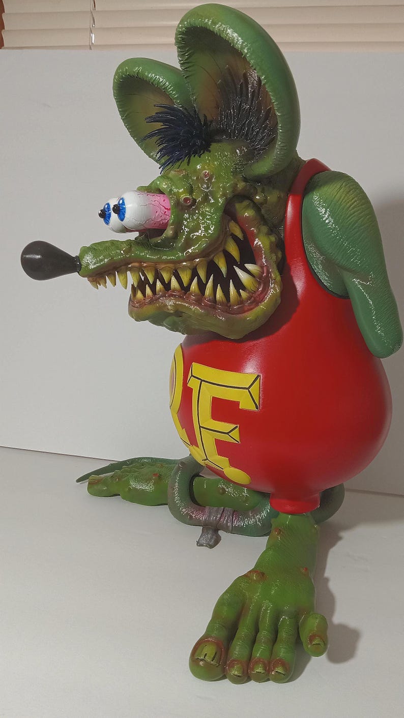 Large 3D Rat Fink Sculpture Hand Painted Licensed by Roth Estate One of ...