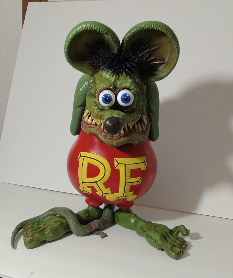 Large 3D Rat Fink Sculpture Hand Painted Licensed by Roth Estate One of ...