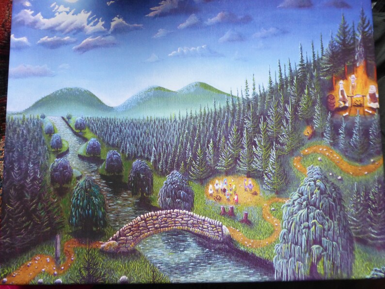 Canvas Print of Three Trolls and a Hobbit From an Original Oil Painting ...