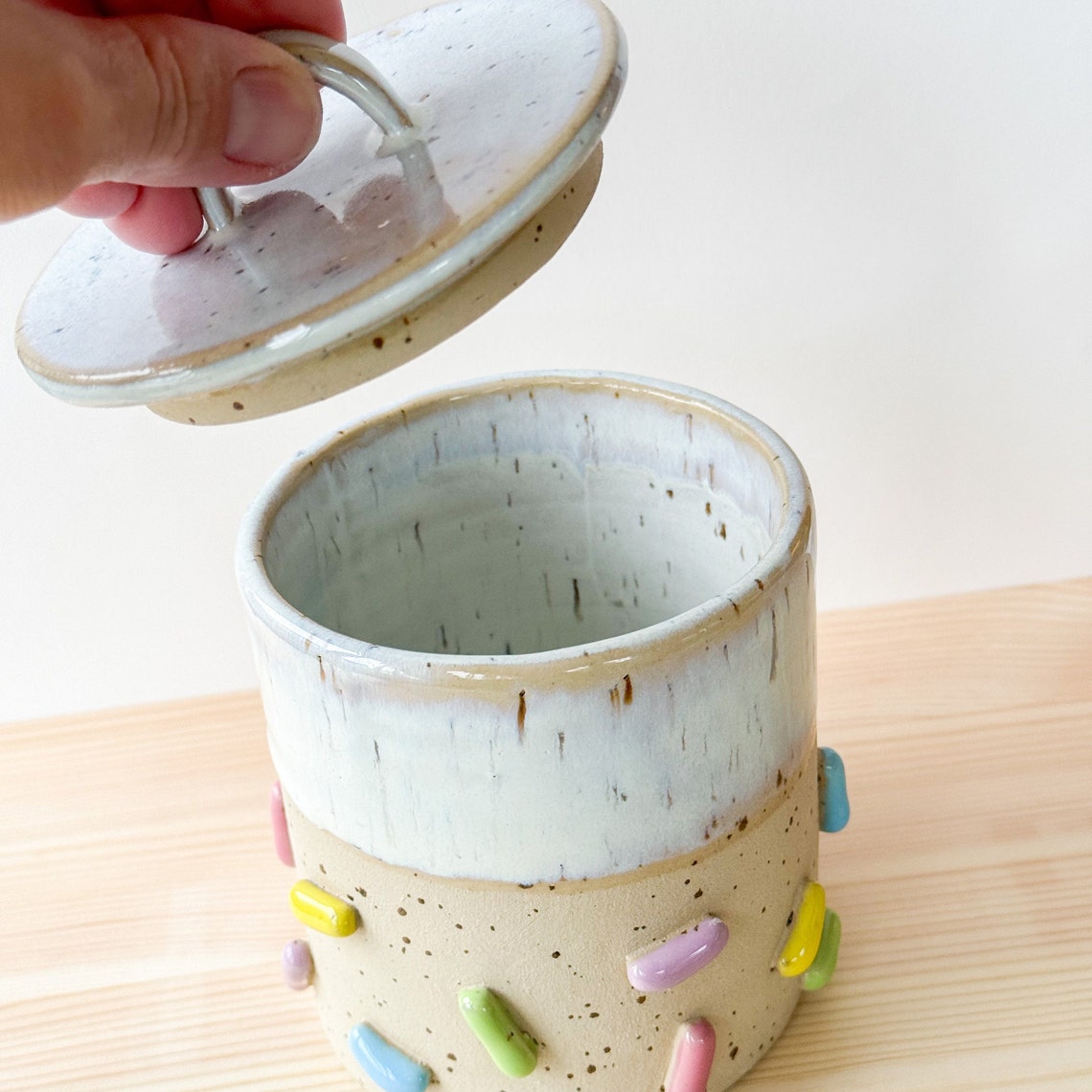 Handmade Sprinkle Jar / Saltjar / Lidded Pot / Cookie Jar / Nordic ...