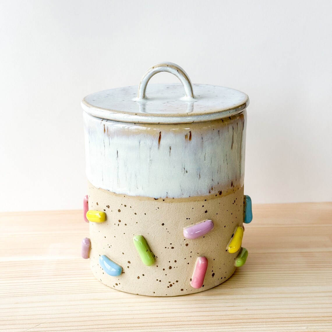 Handmade Sprinkle Jar / Saltjar / Lidded Pot / Cookie Jar / Nordic ...