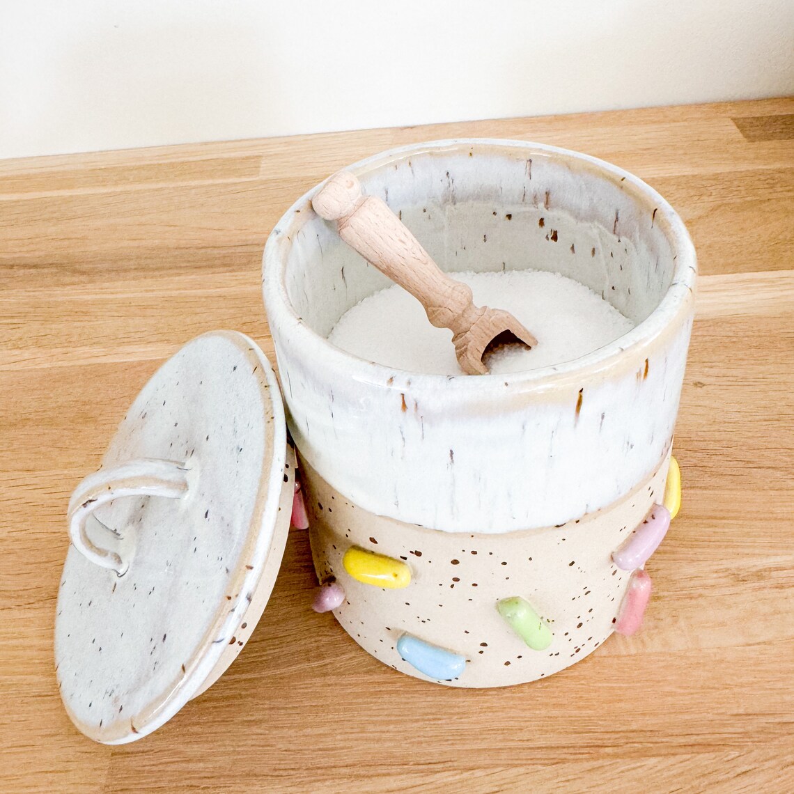 Handmade Sprinkle Jar / Saltjar / Lidded Pot / Cookie Jar / Nordic ...