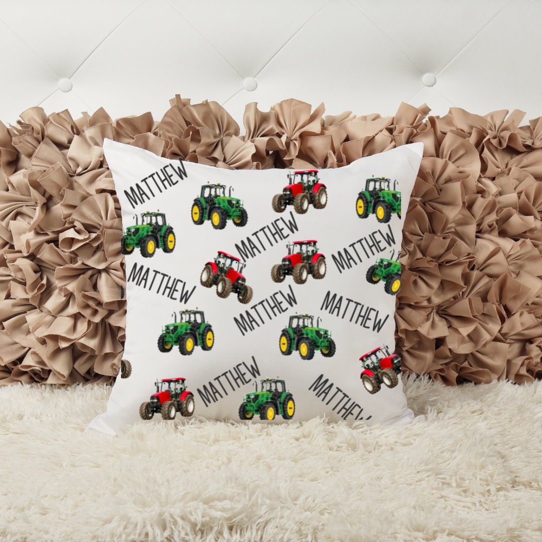 Tractor Pillow, Little Boy Pillow, Farming, Agriculture, Name Pillow ...