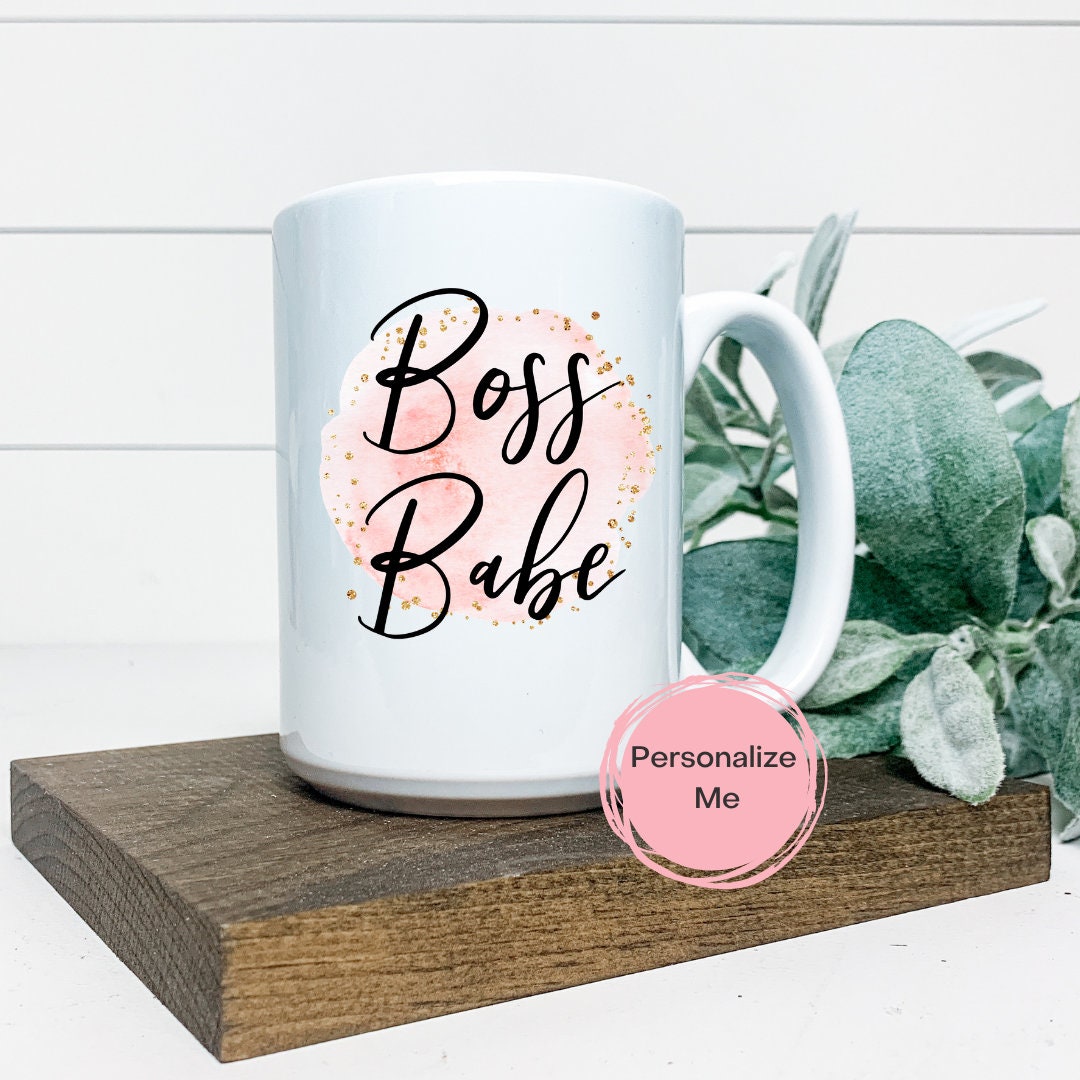 Boss Babe Coffee Mug, Women in Business, Entrepreneur, Pink Coffee Mug ...