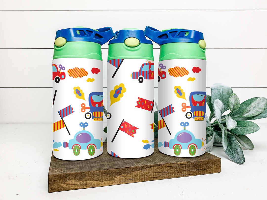 Personalized Flip Top Kids Cup, Kids Tumbler, Cars, Vehicles, Trucks ...