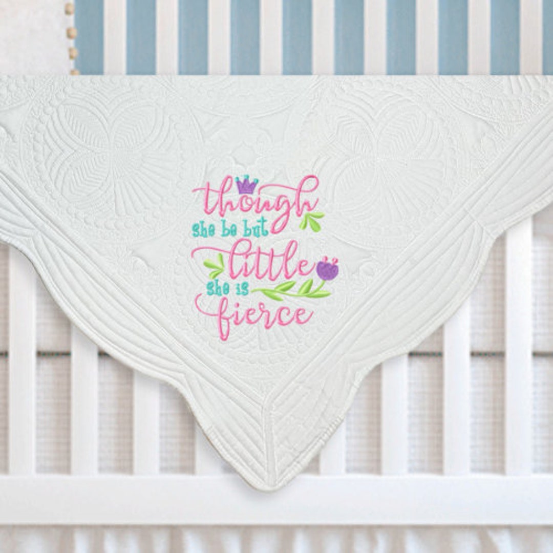 Though She is Little She is Fierce Baby Blanket, Newborn Gift ...