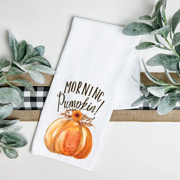Morning Pumpkin Tea Towel - Etsy