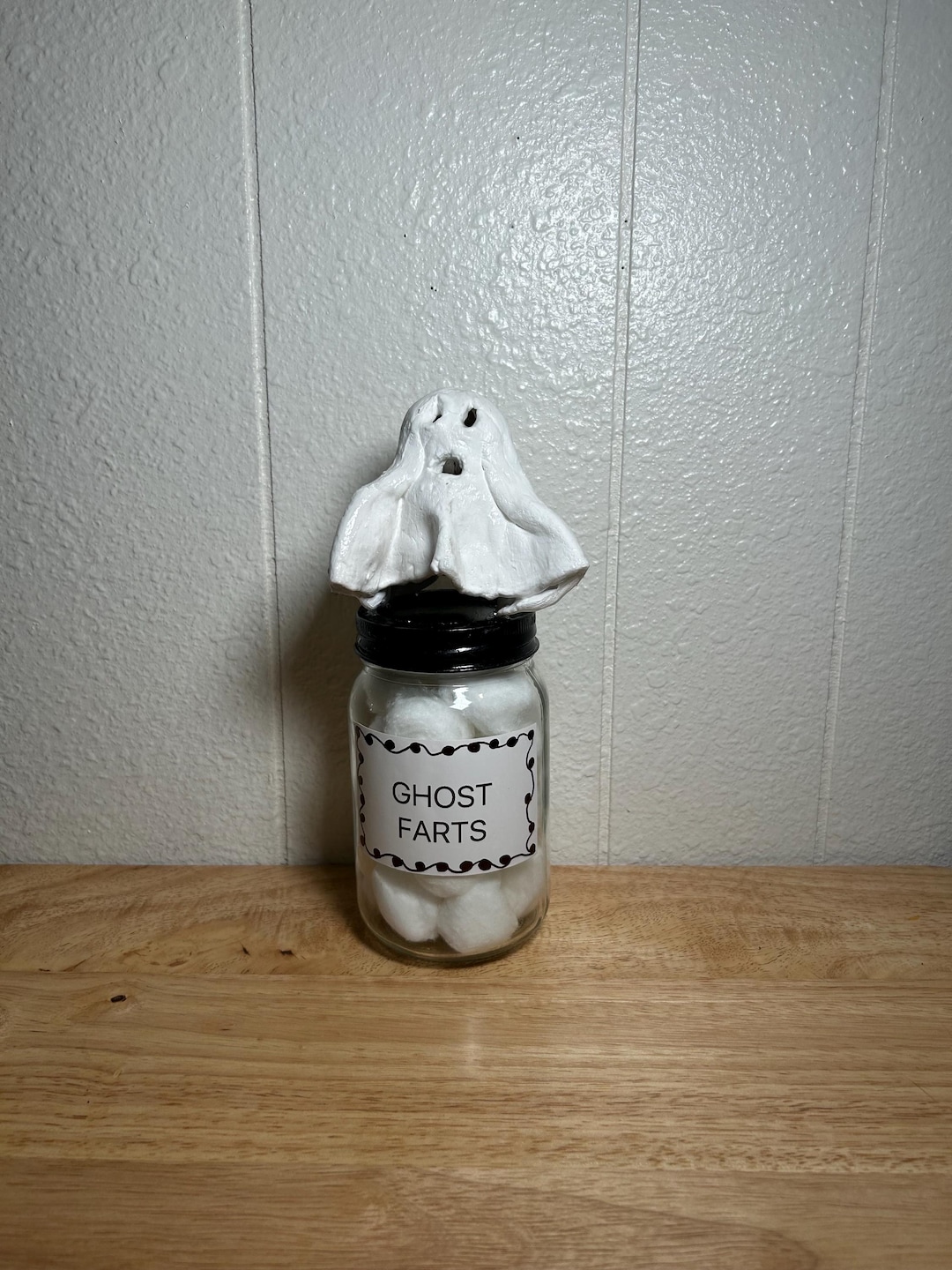 Ghost Farts Jar - Funny Halloween Gag Gift With Air Dry Clay Ghost ...