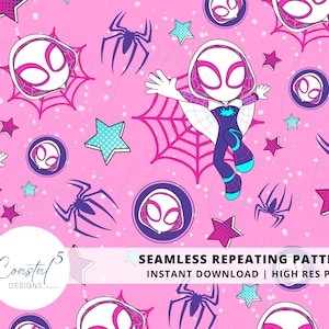 Spider Gwen Seamless Pattern | Ghost Spider | Gwen Stacy | Ghost-spider ...