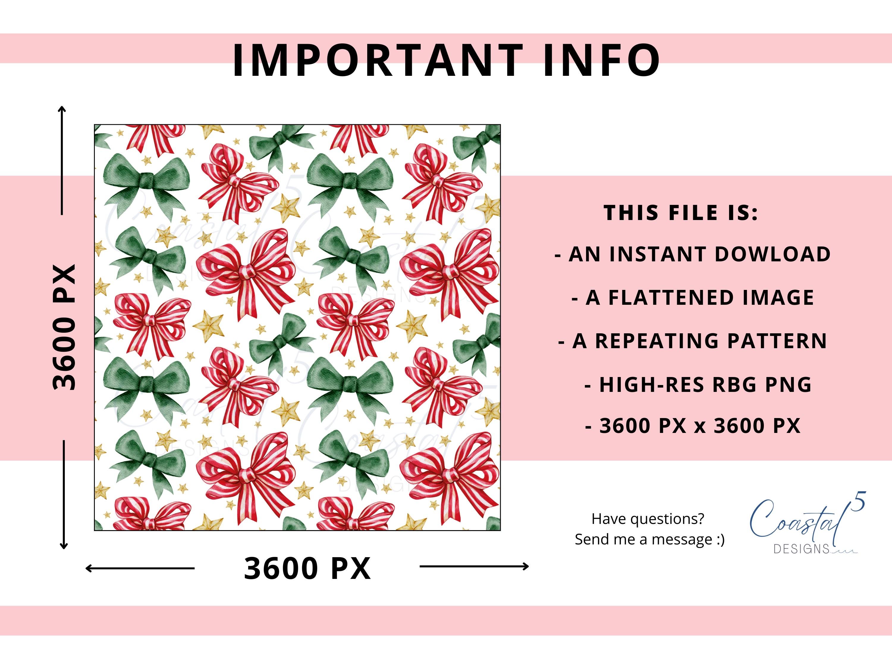 Red Christmas Bow Seamless Pattern, Coquette Christmas Seamless File ...