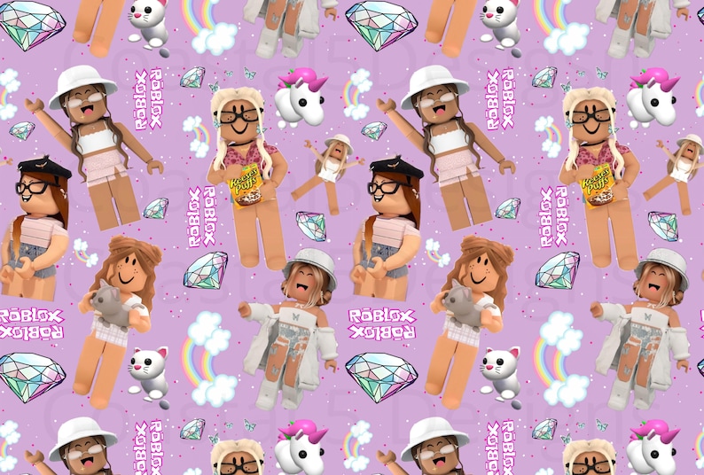 Roblox Girl Seamless Pattern | Girl Roblox for Scrabooking, Fabric ...