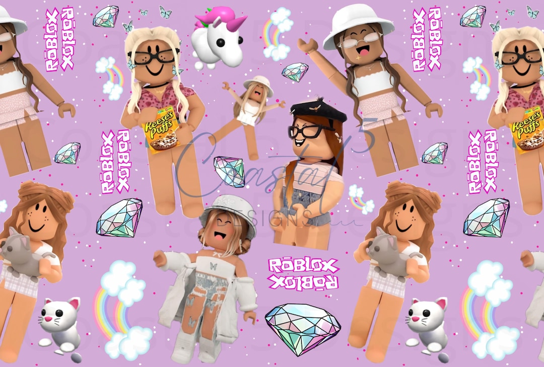 Roblox Girl Seamless Pattern | Girl Roblox for Scrabooking, Fabric ...