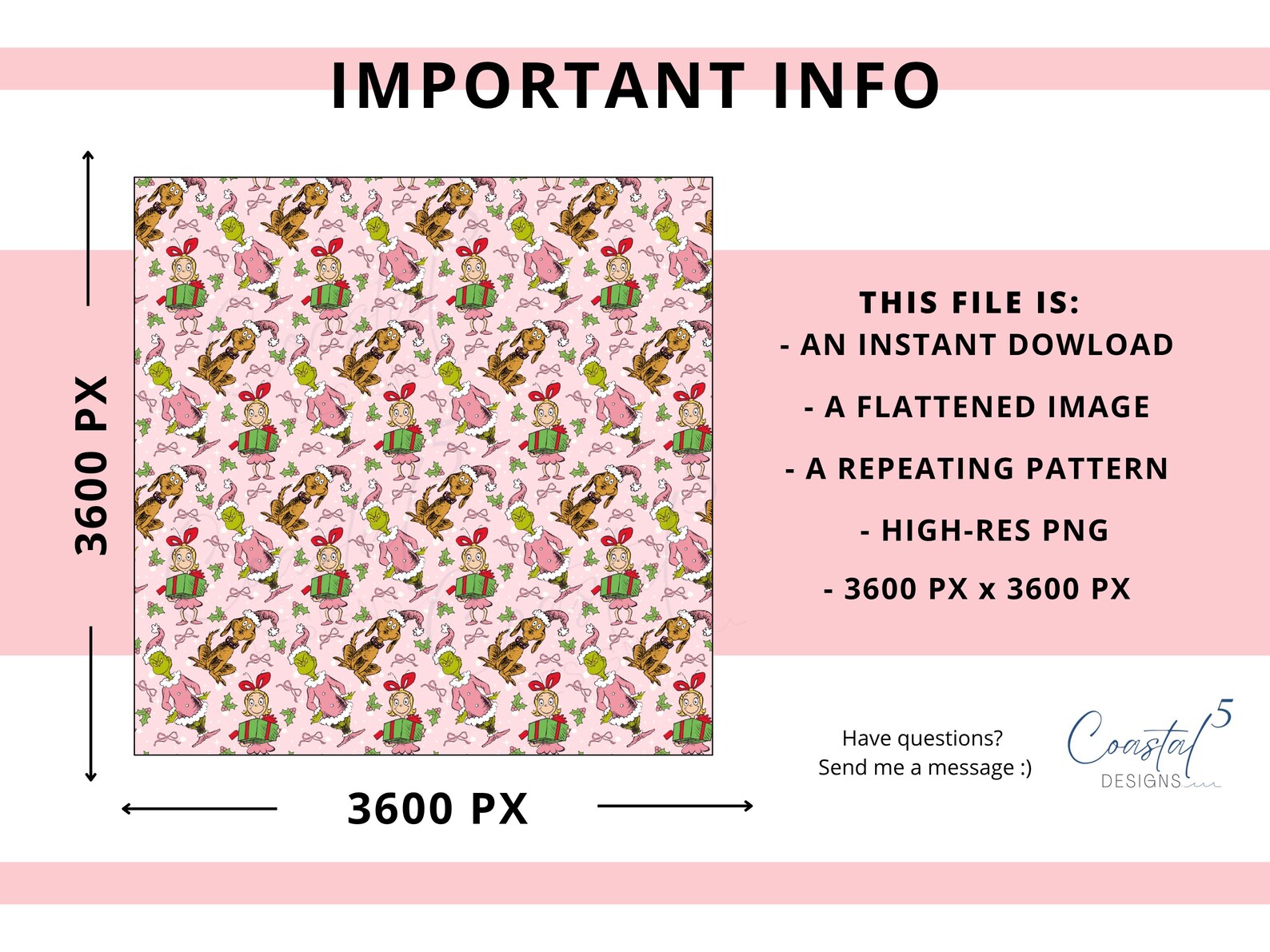 Pink Mean Green Seamless Pattern, Christmas Seamless Pattern Design ...