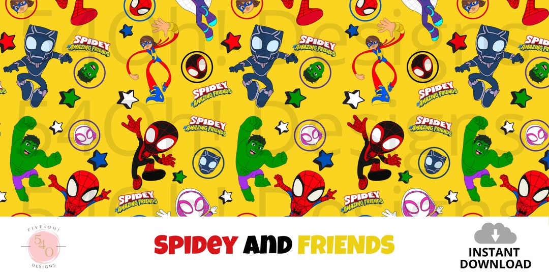 Spidey and Friends Seamless Pattern | Spidey and His Amazing Friends ...