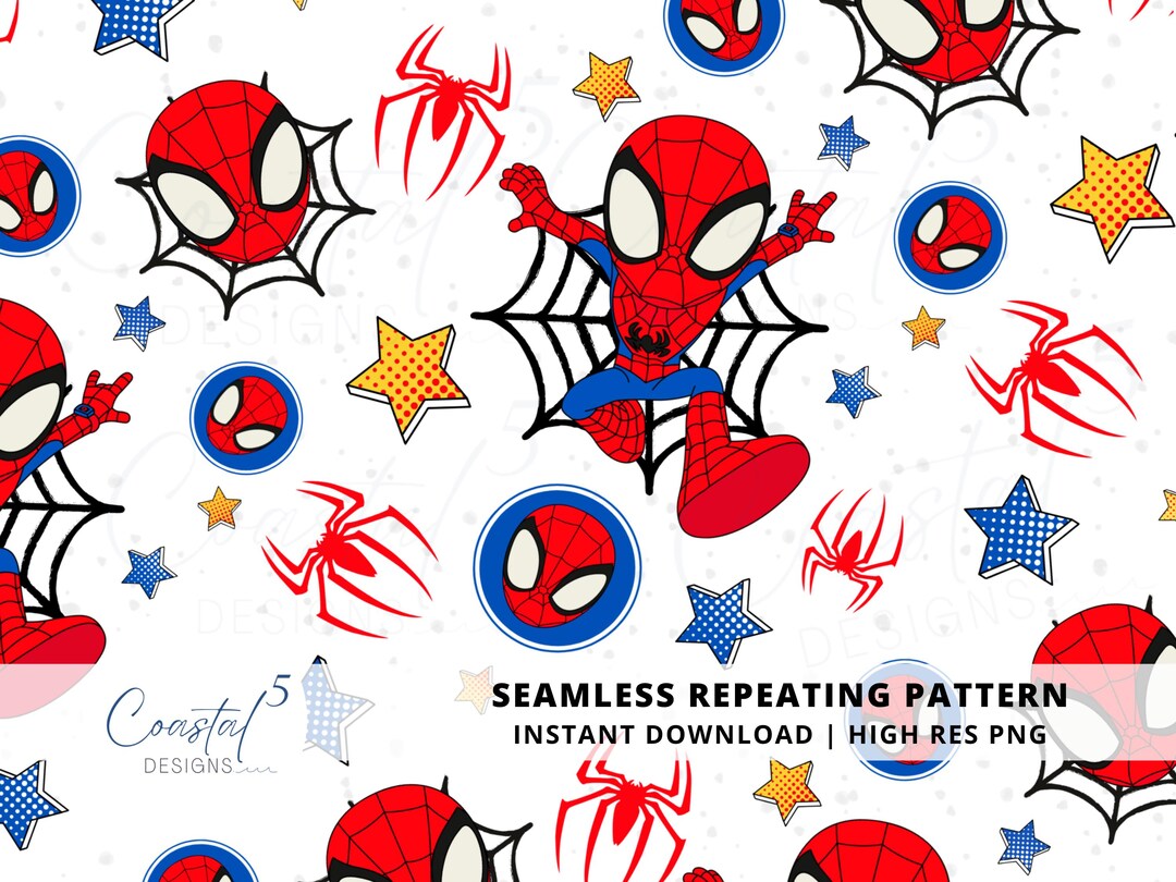 Spidey Seamless Pattern | Spidey and Friends PNG | Spidey PNG | Spidey ...