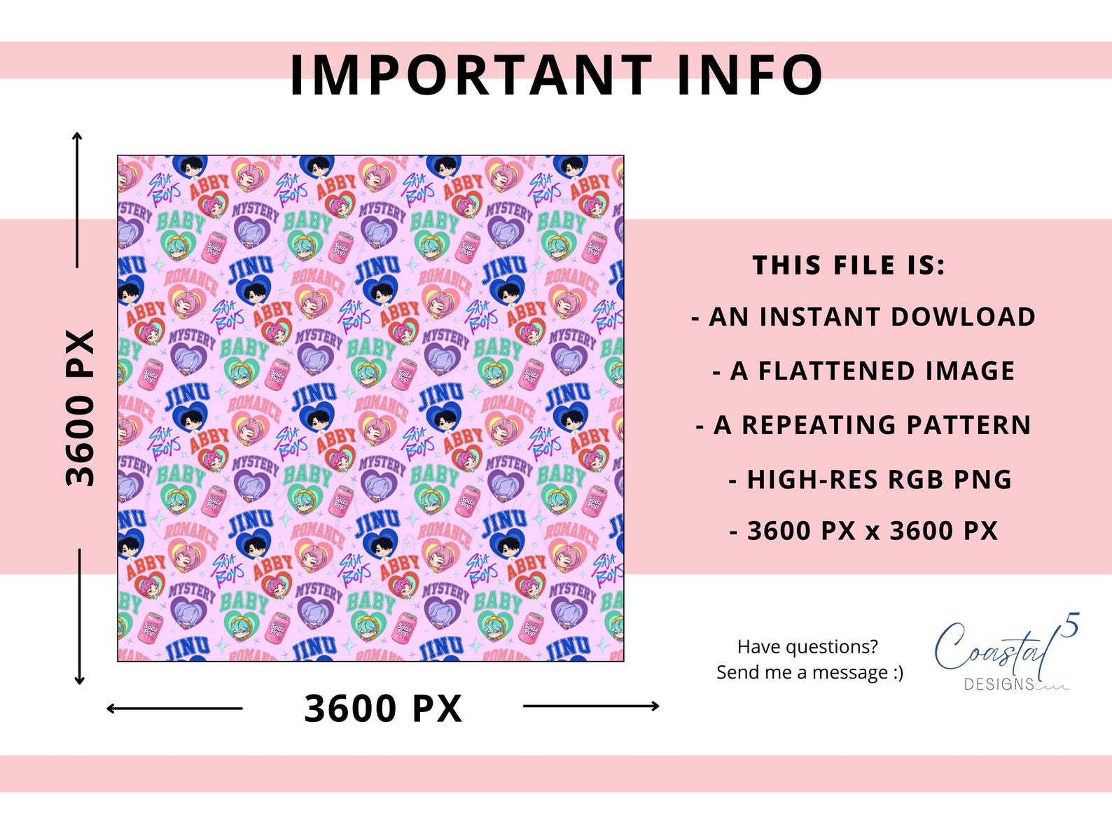 Saja Boys Inspired Seamless Pattern, Kpop Hunters Seamless Pattern ...