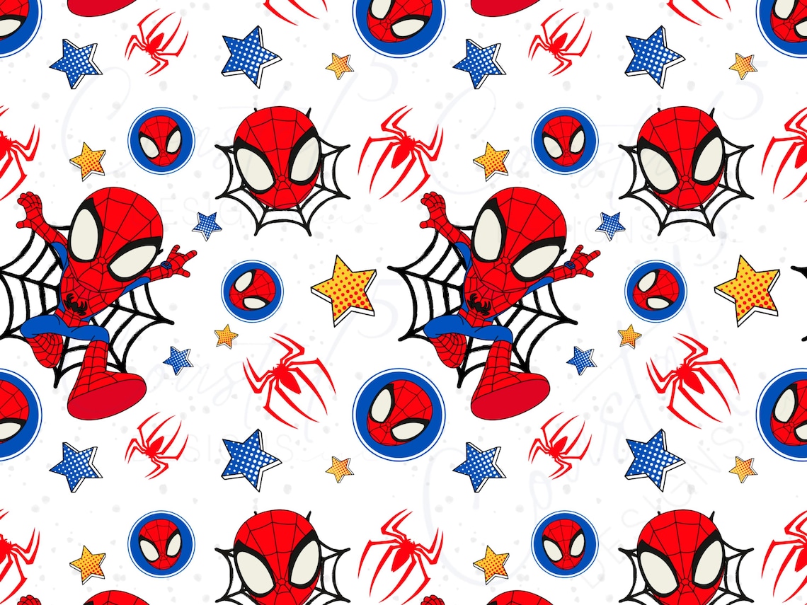 Spidey Seamless Pattern | Spidey and Friends PNG | Spidey PNG | Spidey ...