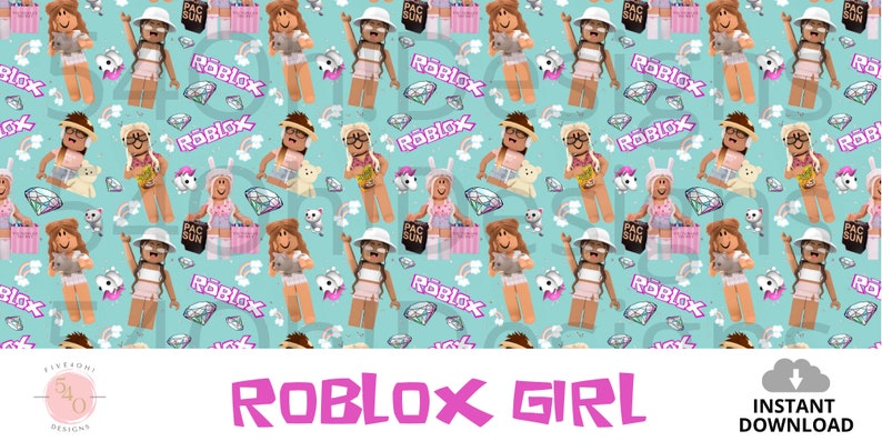 Roblox Girl Seamless Pattern for Your Gamer Girl. Roblox Pattern for ...