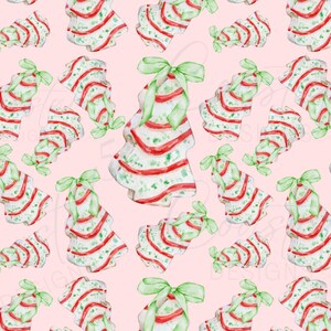Coquette Christmas Seamless File, Christmas Cakes Seamless Pattern ...