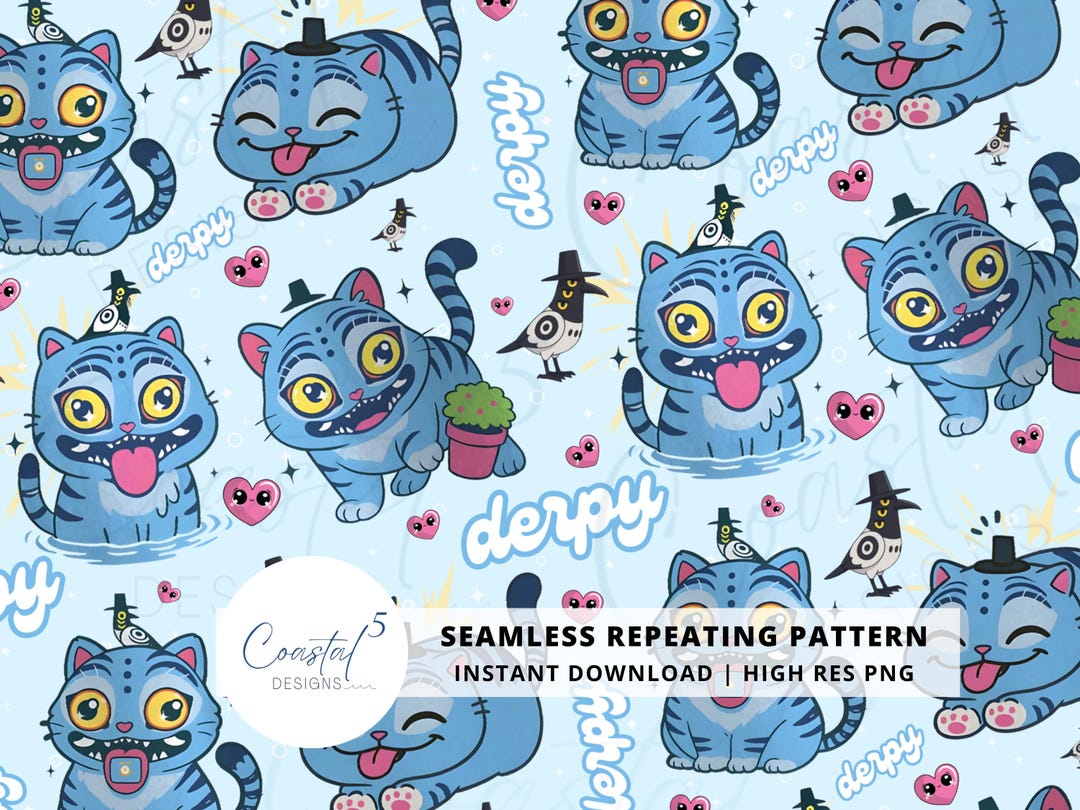 Derpy Tiger Seamless Pattern, Kpop Hunters Digital Paper, Demon Hunters ...