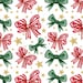 Red Christmas Bow Seamless Pattern, Coquette Christmas Seamless File ...
