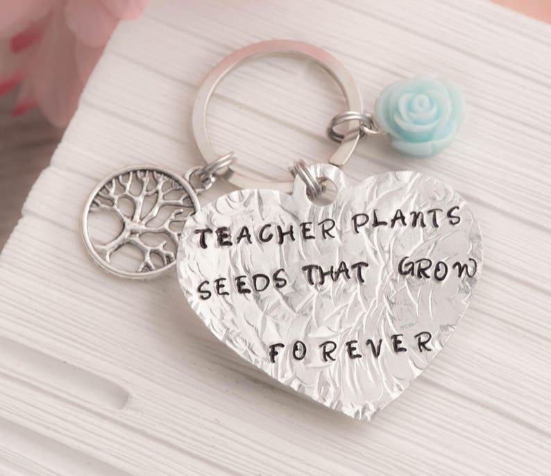 Tree Teacher Gift Theme as Teacher of the Year Tree Keychain - Etsy