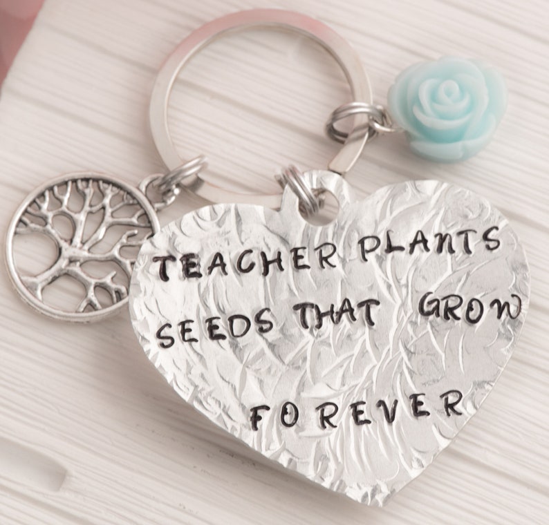 Tree Teacher Gift Theme as Teacher of the Year Tree Keychain - Etsy