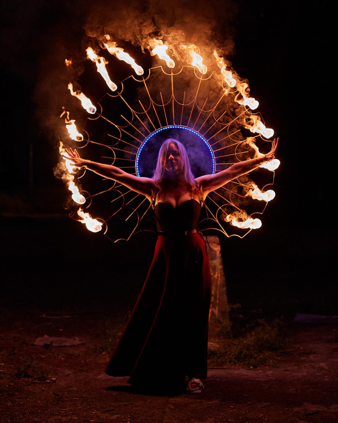 Aztec Fire Wings, Collapsible Round Wings, LED Performance Prop - Etsy