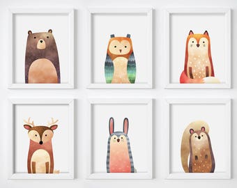 Hipster Animals Clipart 300 DPI PNG & Vector Files Set of - Etsy