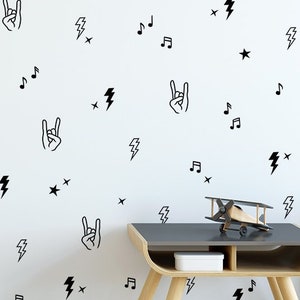 Rock and Roll Decal Set - Nursery Decor, Gift for Mom, Wall Decor, Kids ...