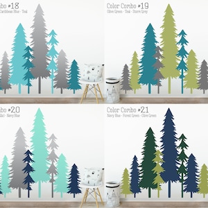 Large Forest Wall Decals - Forest Mural, Tree Decals, Woodland Nursery ...